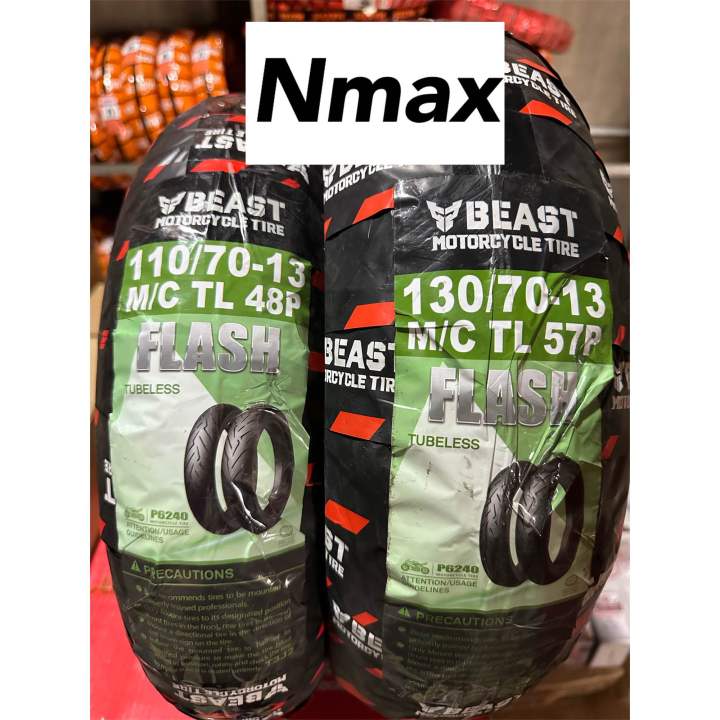 BEAST TIRE FLASH NMAX 110x70x13 | 130x70x13 FREE PITO & SEALANT | Lazada PH