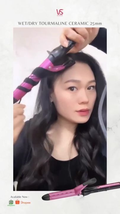 Vidal Sassoon Wet/Dry Tourmaline Ceramic Curling Iron 25mm VSCD120PIH | Lazada Indonesia