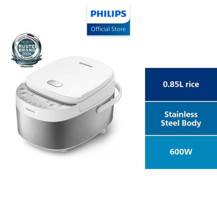 Philips 3000 Series Mini Rice Cooker 0.85L - HD3170/62, 8 menu, 30 min ...
