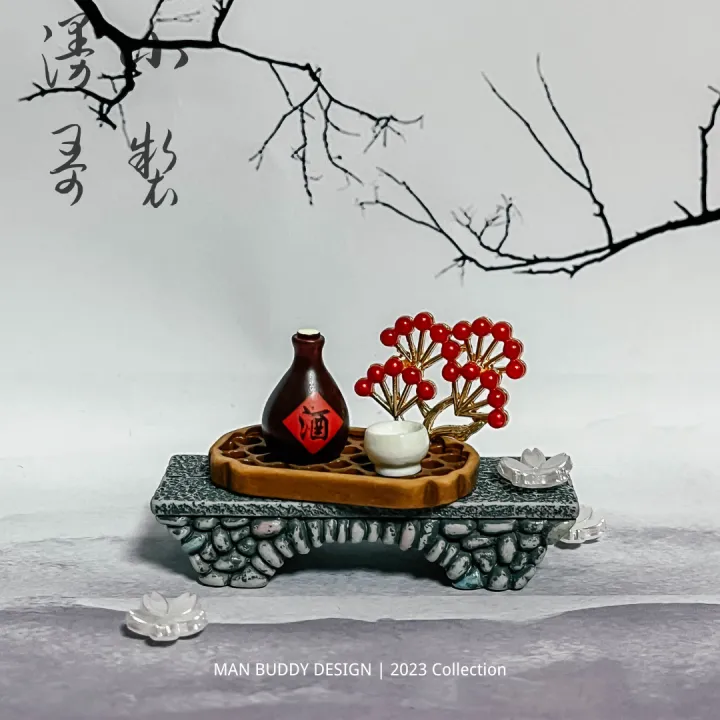 Miniature Chinese Style Ink Mermaid Dollhouse Props Micro Scene ...