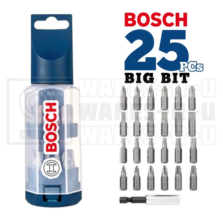 Bosch BIG BIT Set No.2607017404 ชุดดอกไขควงและข้อต่อ 25 ชิ้น | Lazada.co.th