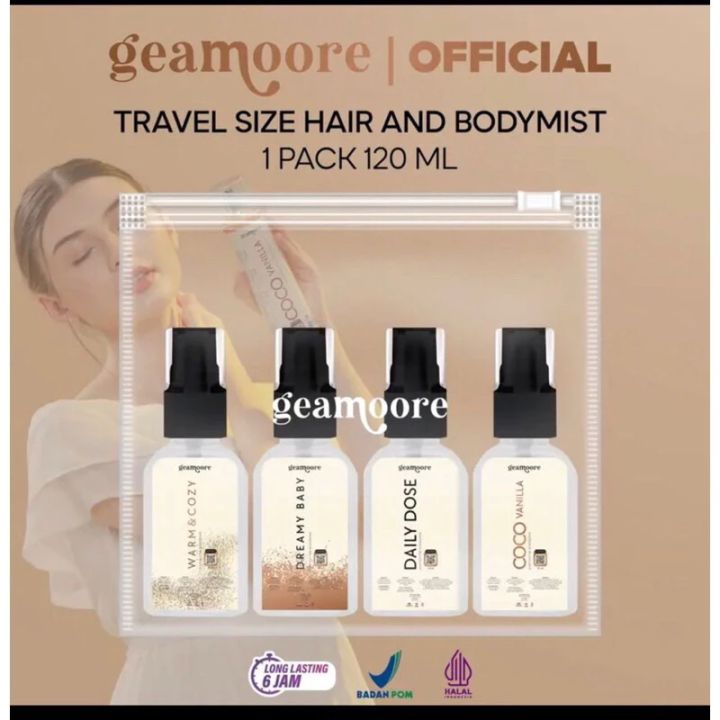 4PCS Bodymist hairmist geamoore travel size daily dose warm vanilla ...