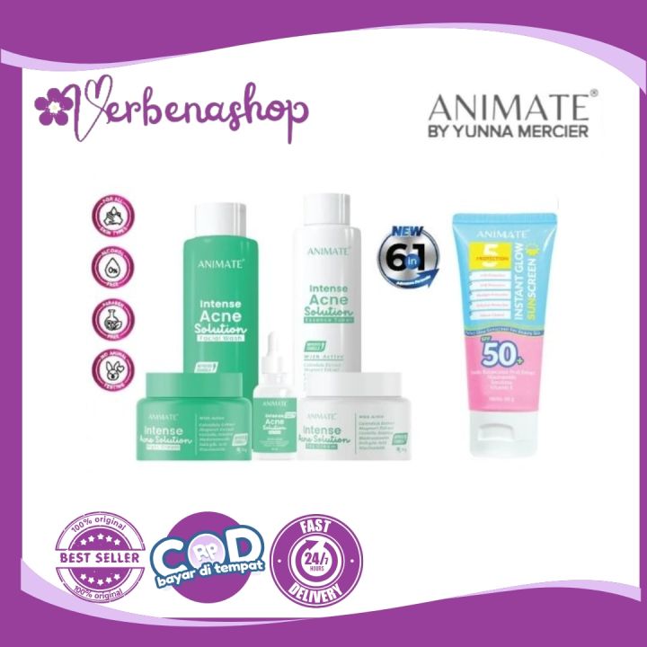 ANIMATE Paket Intense Acne Solution Series 5in1 + Sunscreen | Lazada ...