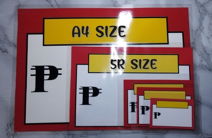 LAMINATED SIGNAGE SIZE A4 AND SIZE 5R (HALF OF A4) REUSABLE (USE WHITE ...