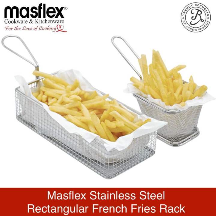 Masflex Stainless Steel Rectangular French Fries Rack Basket Strainer ...