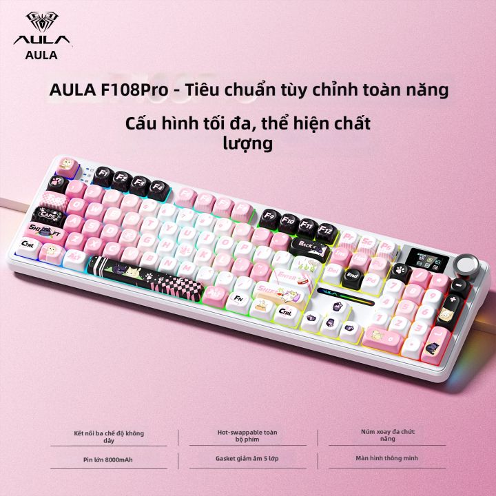 AULA | Bàn Phím Cơ Không Dây Chế Độ 3 Tùy Chỉnh 108 Phím | Lazada.vn