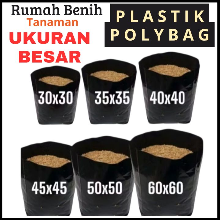20 PCS Plastik Polybag polibek bolibag Tanaman Besar Ukuran 50x50 ...