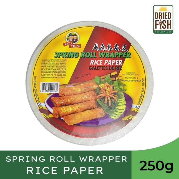 FAT & THIN Spring Roll Wrapper Rice Paper 250g | Fresh Lumpia | Lazada PH