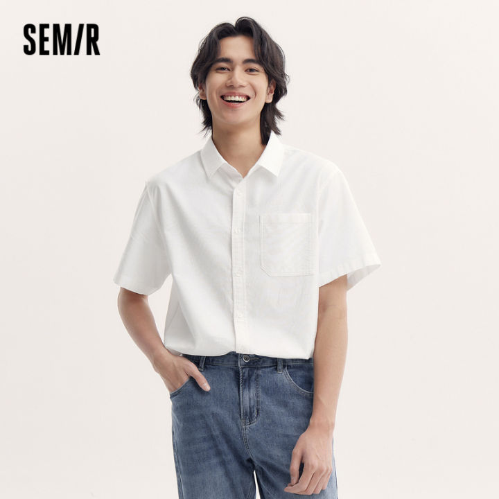 Semir Mens Short Sleeve Shirt 2024 Summer New Arrival Basic Versatile
