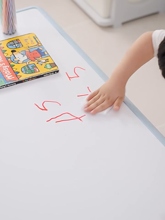 Adjustable Height Kids Study Table and Chairs Set Wipe Clean Drawing ...