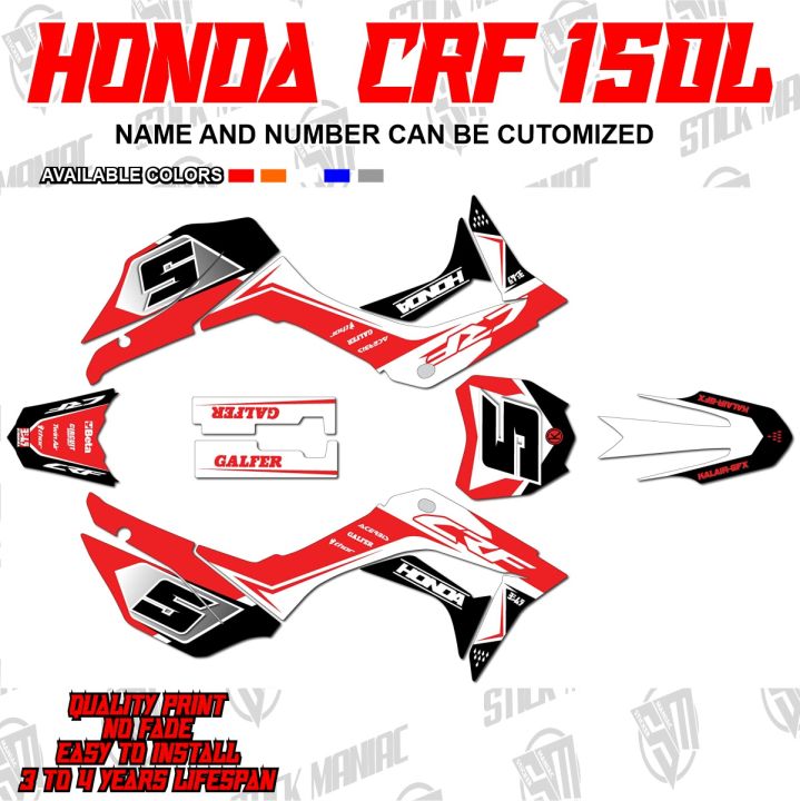 Honda CRF 150L decals sticker, laminated | Lazada PH