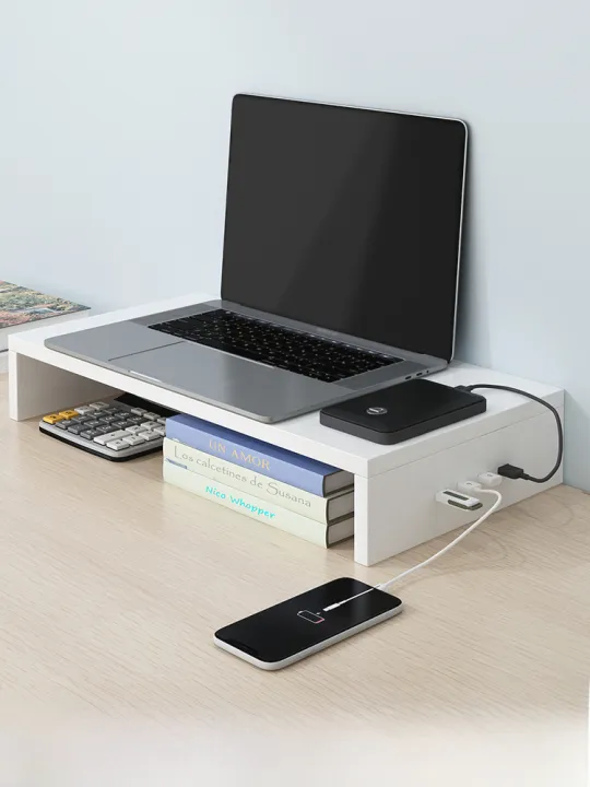 Multi-Functional USB Notebook Elevation Stand Office Desktop Storage ...