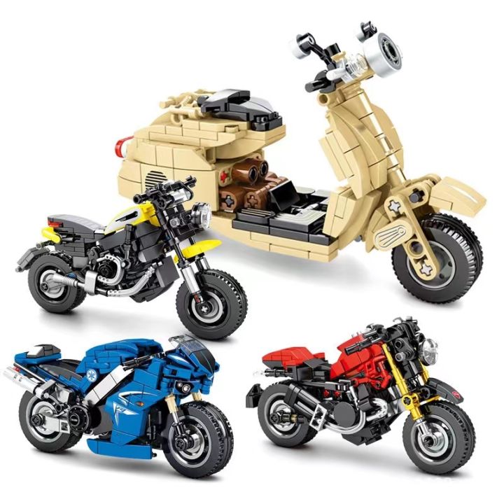 *alloy toy*LEGO Compatible Model Building Blocks Boy Motorcycle ...