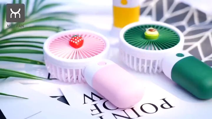 Cute cartoon handheld mini fan USB rechargeable battery-in small ...