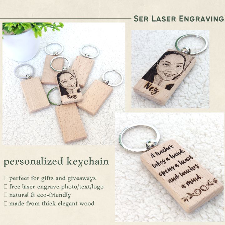 PERSONALIZED WOODEN KEYCHAIN | with engrave | Lazada PH