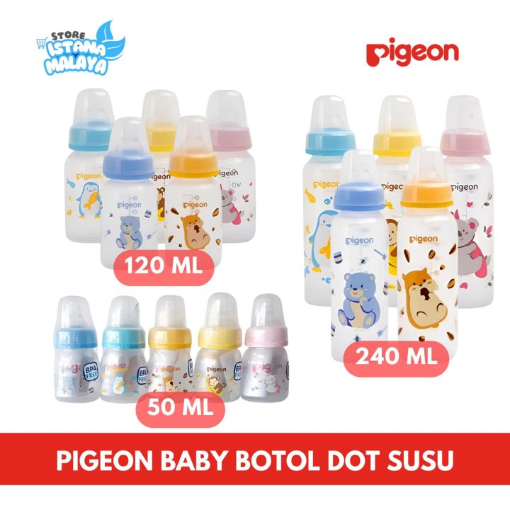 PIGEON Botol PP Slim Neck 50ml 120 ml 240ml / Dot Peristaltic | Lazada ...