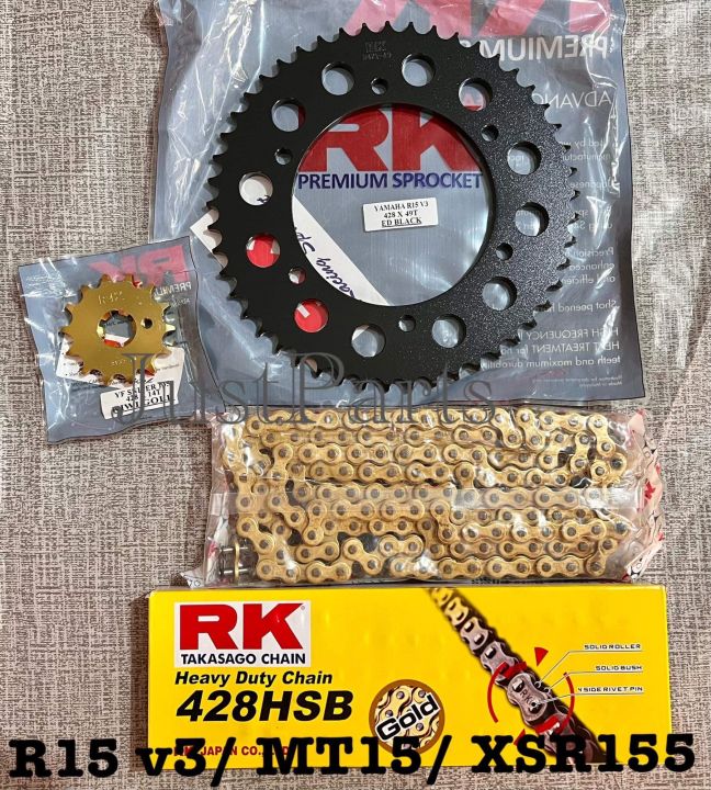 RK RACING CHAIN & SPROCKET SET R15 V3 | MT-15 | XSR155 (428) | Lazada PH
