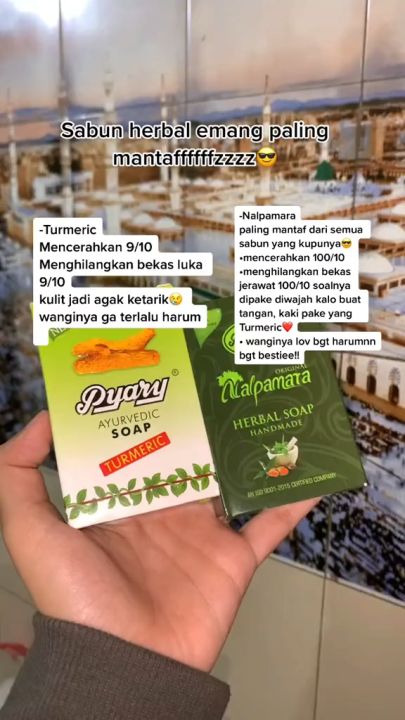 SABUN ARAB PYARY TURMERIC (ORANGE) & NALPAMARA (HIJAU) BPOM 75gr ...