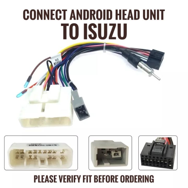Isuzu Android 16pin Radio Wiring Harness Adapter D-Max MUX mu-X Plug ...
