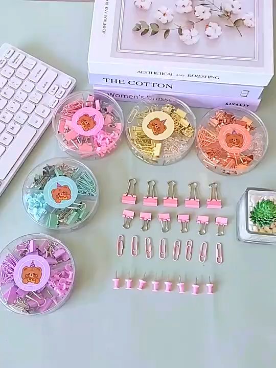 4 in 1 Paper Clips and Pins Set/1 Box Of Paper Clips and Binder Set ...