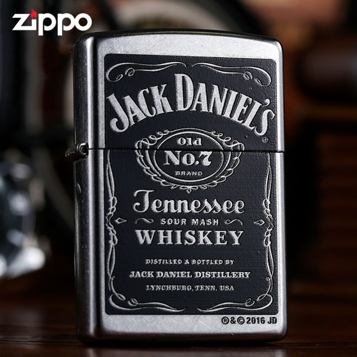 Zippo Jack Daniel's Label Design Street Chrome Windproof Pocket Lighter ...