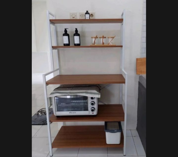 Rak dapur serbaguna 5 tingkat | Rak oven magicom dan microwave | Rak ...