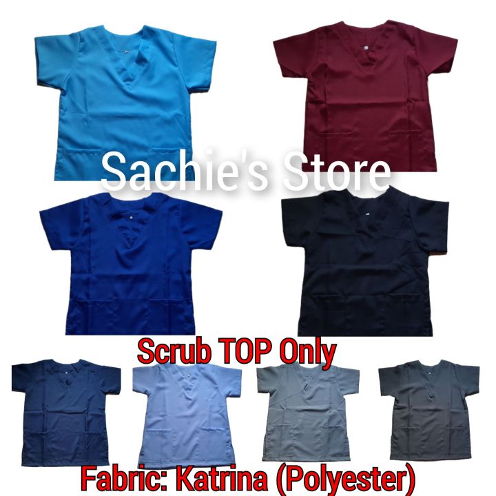 [Medical Uniform Unisex] Plain Scrubsuit VNeck - Top / Upper Only ...