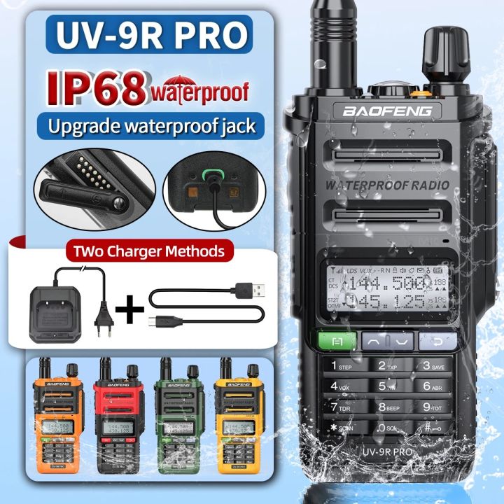 Baofeng UV 9R PRO V1 IP68 Waterproof Walkie Talkie High Power Dual Band UHF VHF Type-C Charger ...