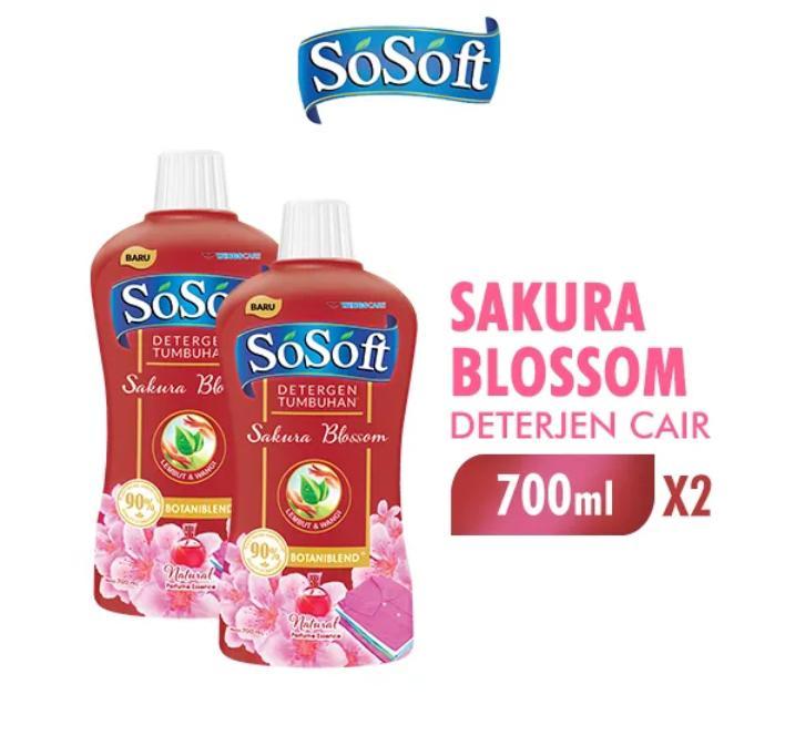 PROMO!!![Paket isi 2] SO SOFT Deterjen Cair Sweet Bouquet 700ml/Sakura ...