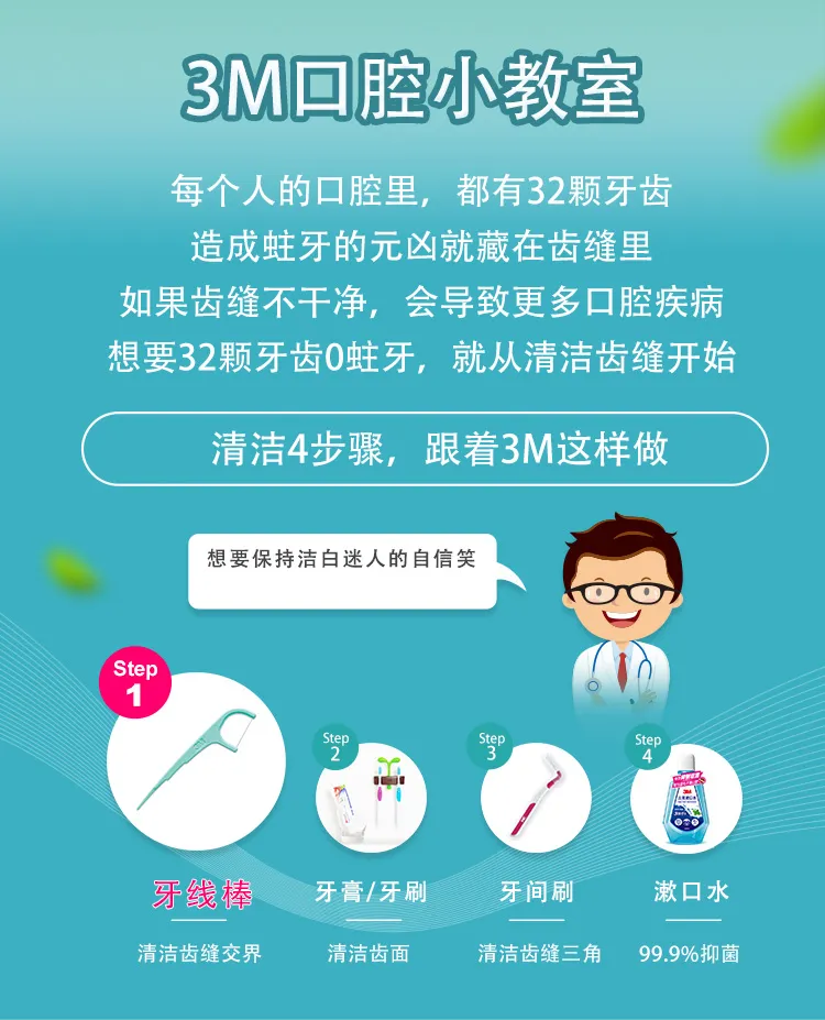 3M Smooth Dental Floss High Tension Dental Floss Dental Floss Clean ...