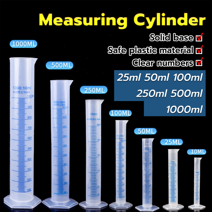 Plastic Measuring Cylinder Chemistry Laboratory Test Graduated Tube ...