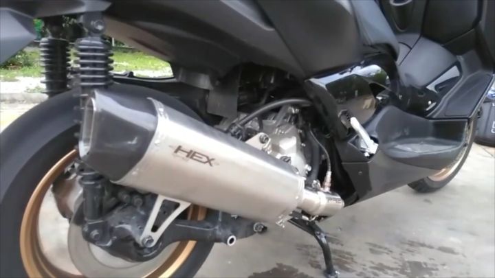 ชุดฟลูท่อใส่รถ YAMAHA X-MAX คอท่อสแตนเลสใส้บอม ปลายท่อทรง HEX สีไทเทเนี่ยม | Lazada.co.th