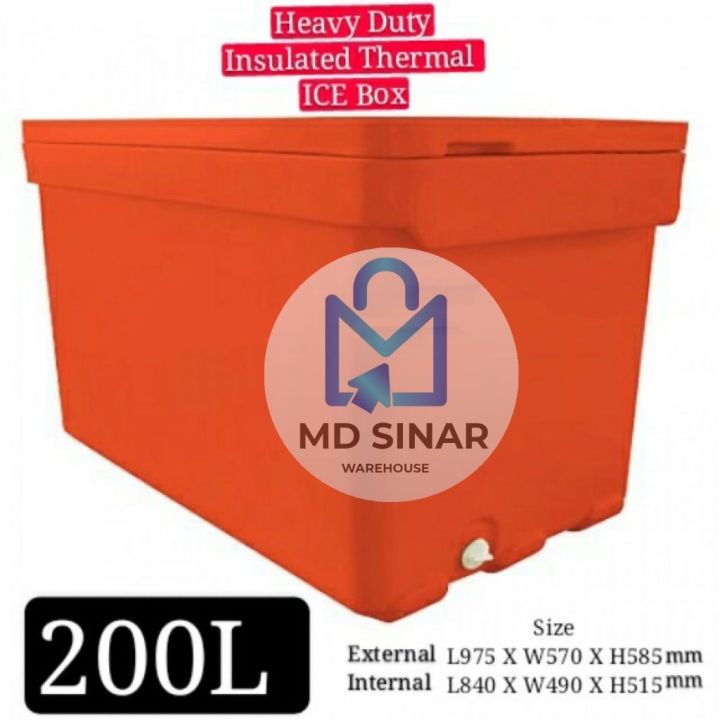 MD SINAR 200L Heavy Duty Insulated Thermal Ice Box Hot & Cold Insulated ...