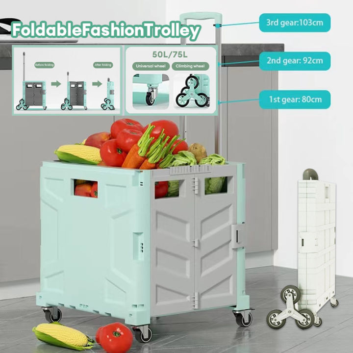 HIGH QUALITY Foldable Shopping Cart Large foldable Cart Camping Trolley ...