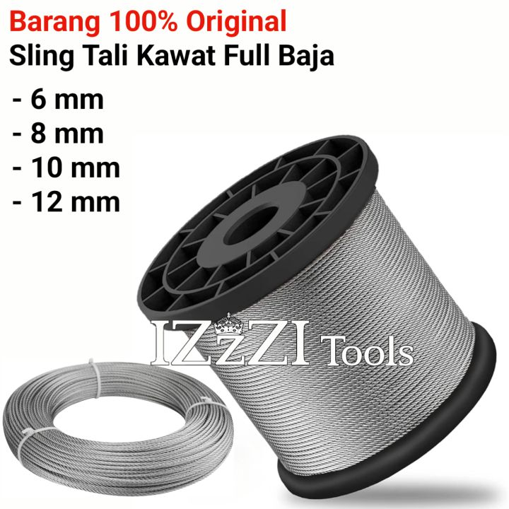 Tali Seling Baja Full Kawat 6 mm 8 mm 10 mm 12 mm Kawat Seling Baja ...