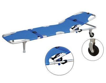 Heavy Duty Folding stretcher with wheels (color blue) 2 folded | Lazada PH