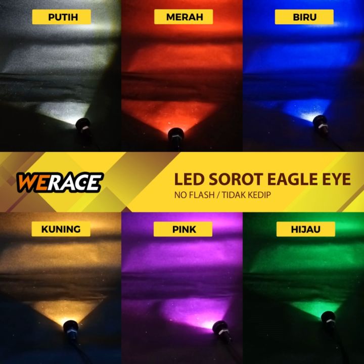 WERACE Lampu LED Sorot Eagle Eye Mata Elang No Flash Berkualitas Terang Waterproof Tahan Lama ...