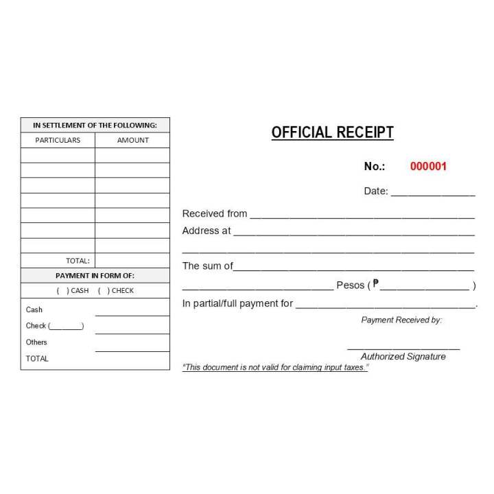 GENERIC OFFICIAL RECEIPT Carbonized | Lazada PH