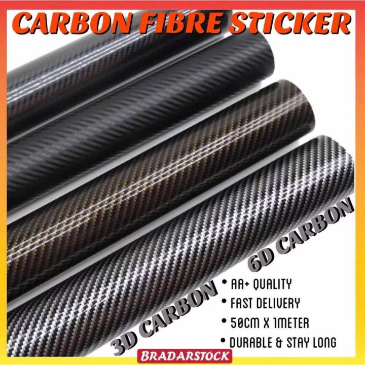 2D 5D 6D CARBON FIBRE STICKER DIY 50CM X 100CM = 1roll Flat Black ...