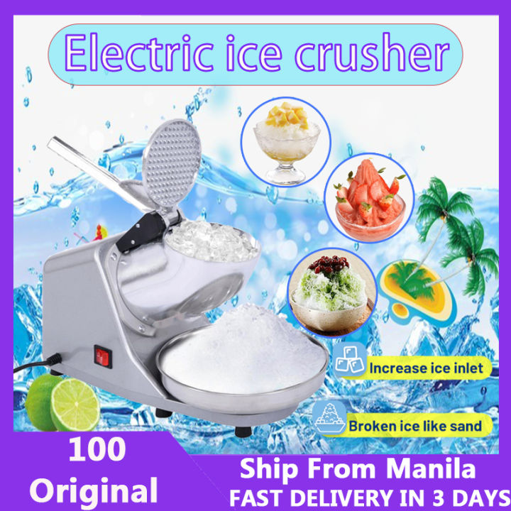 Electric Ice Crusher 500W Stainless Steel Ice Crusher Portable Heavy ...