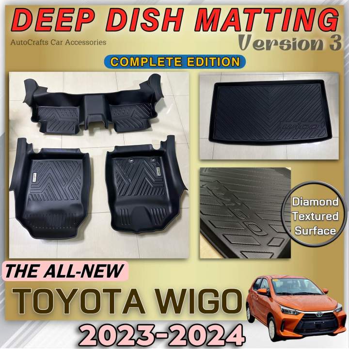 TOYOTA WIGO NEW 2024 2025 VERSION 3 DEEP DISH MATTING AND TRUNK TRAY ...