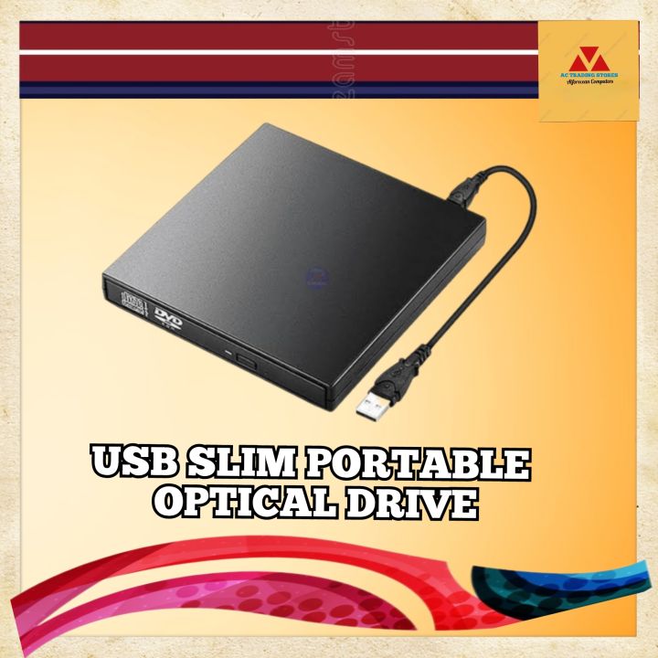 USB SLIM PORTABLE OPTICAL DRIVE / CD / DVD / PORTABLE CD DVD DRIVE ...