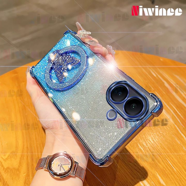 เคสโทรศัพท์ชุบโลหะด้วยไฟฟ้าไล่ระดับสีสุดหรูสำหรับ VIVO V60 Lite/VIVO ...