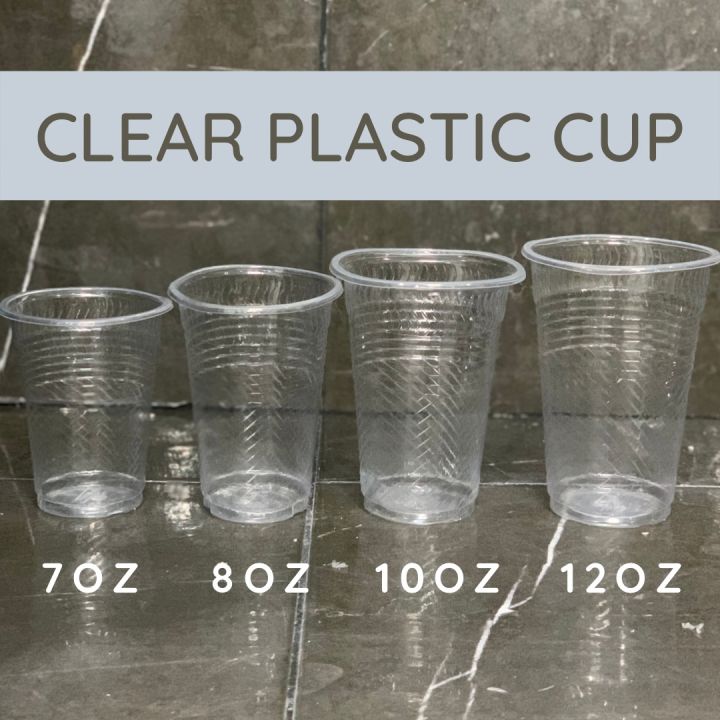 50pcs Plastic Cup Clear Pinoy Cup 3oz 5oz 6oz 7oz 8oz 10oz 12oz 16oz ...