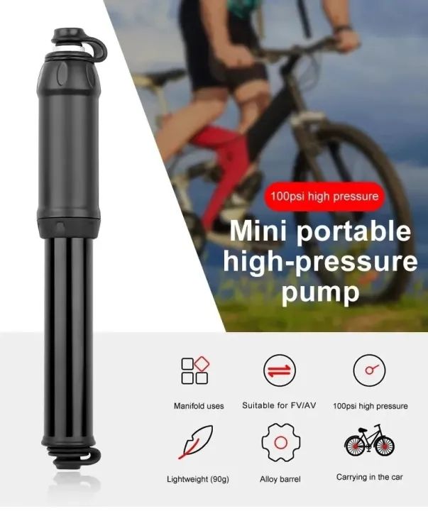 100 Psi Aluminum Alloy Mtb Pump Portable Road Bicycle Hand Pump Mini
