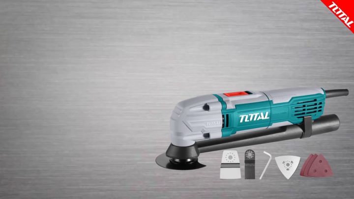 TOTAL Corded Multi-function Oscillating Tool 300W, 6 Variable Speed Control with Triangular ...