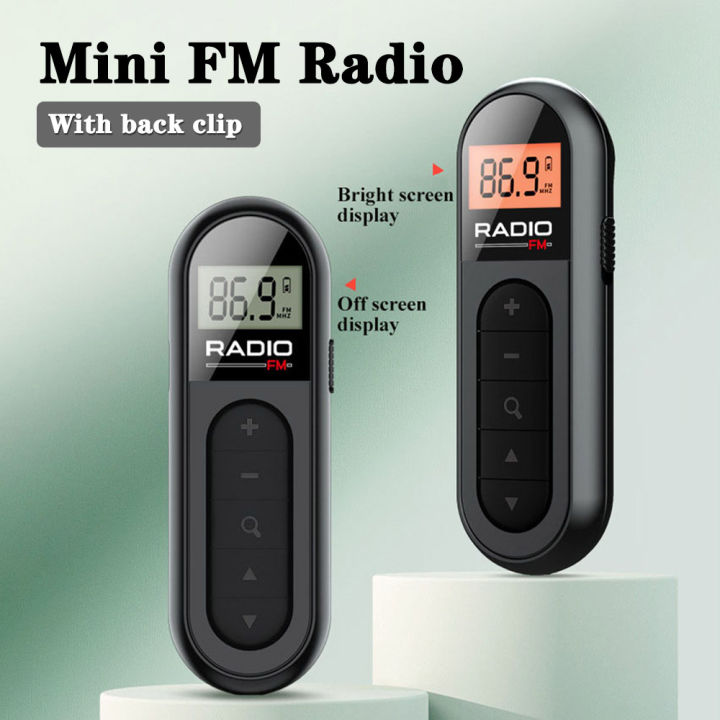 Mini Pocket FM Radio 76-108MHZ Rechargeable Portable Radio Receiver ...