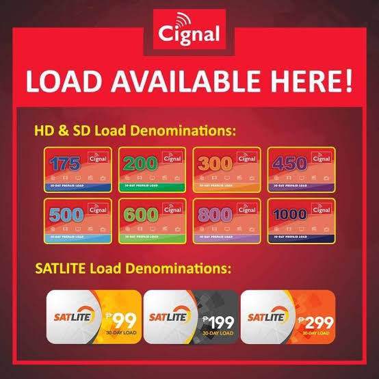 1 Cignal Box Only and 10 minimum Load Cards (175,200, 300, 450, 500 ...