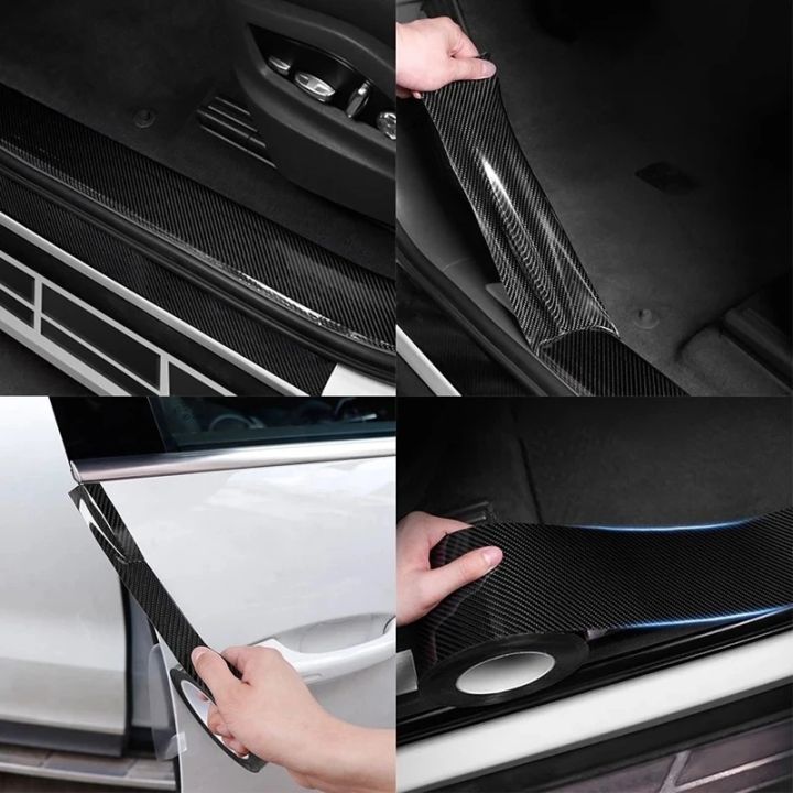 5D Carbon Fiber Vinyl Tape Car Door Sill Scuff Plate Cover Universal ...