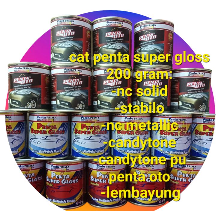 (BISA COD) CAT PENTA SUPER GLOSS NC SOLID METALIK STABILO LRMBAYUNG ...